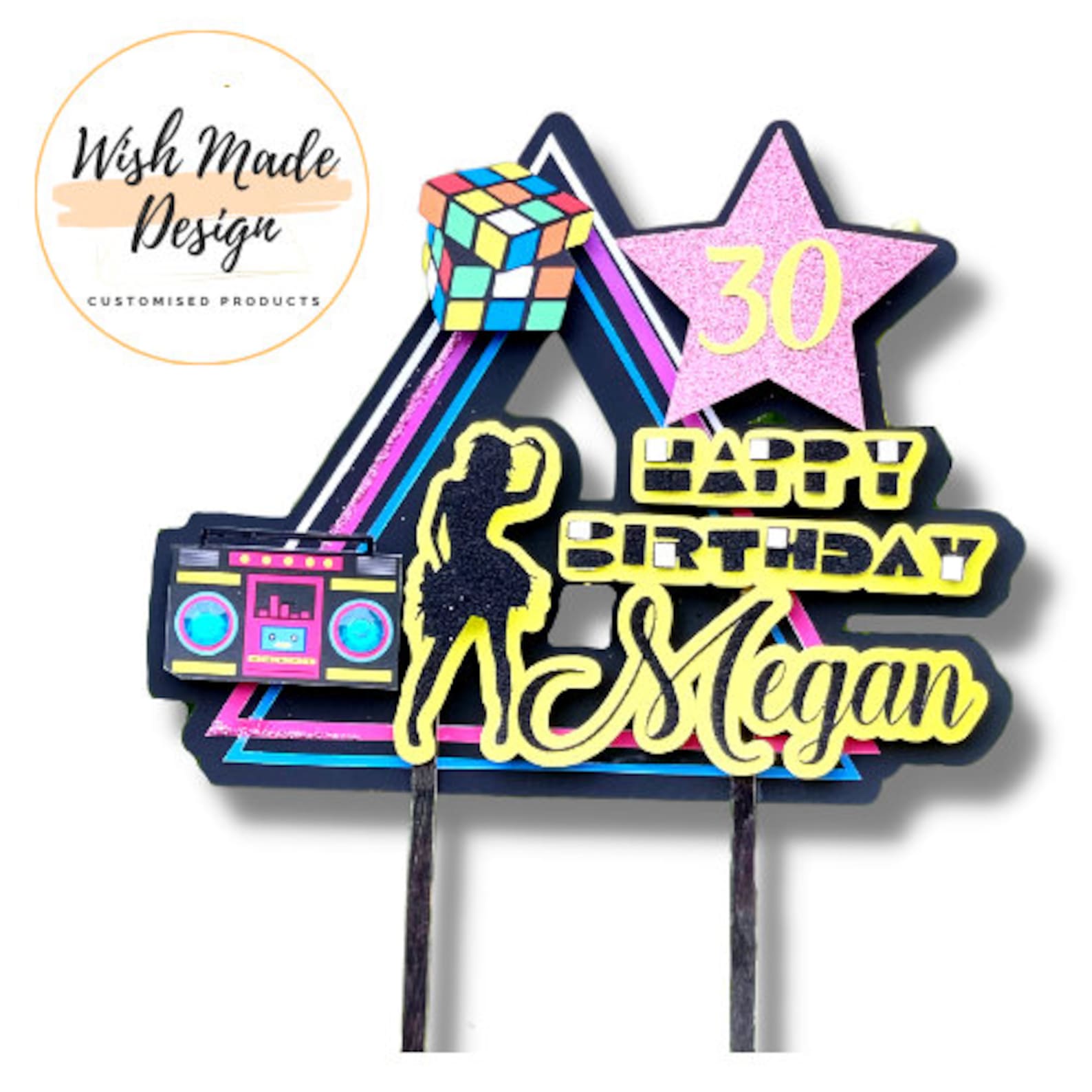 Disco Topper de pastel de fiesta retro 80s 70s 60s theme - Etsy España