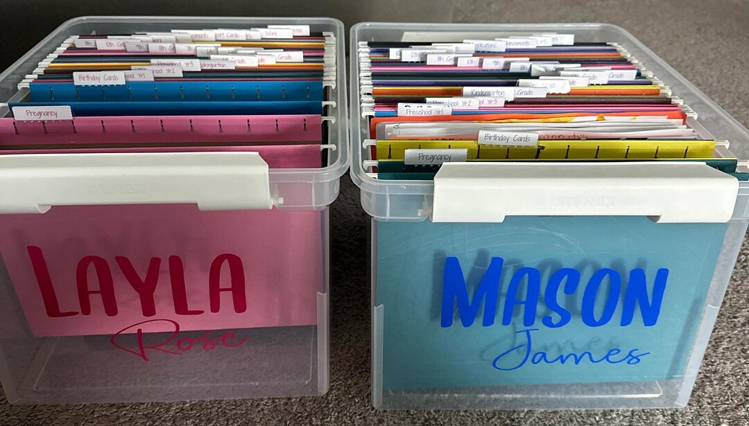 Personalized Kids Memory Box for Milestones and School Keepsakes ...