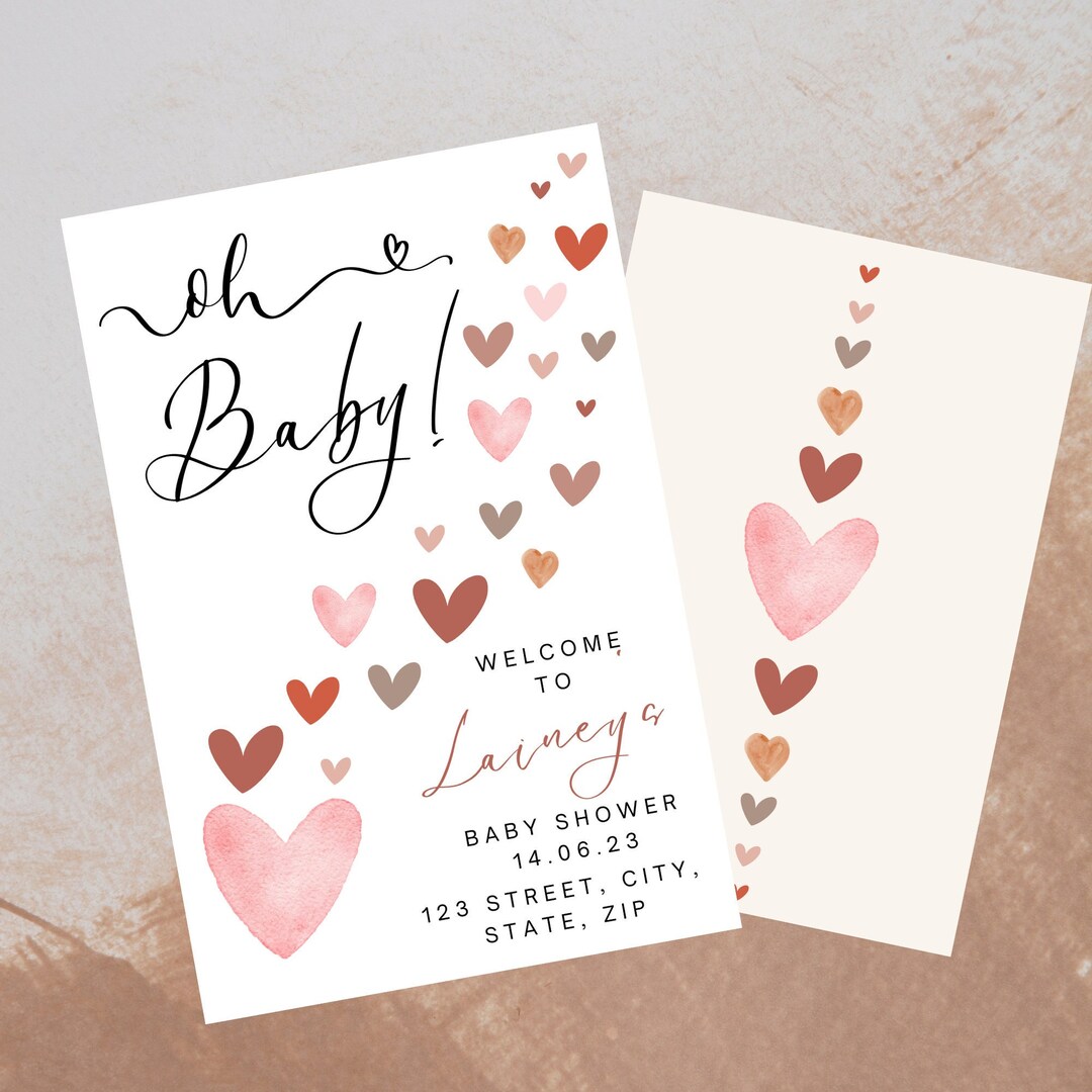 Oh Baby Invitation Editable Template Baby Shower Invitation - Etsy