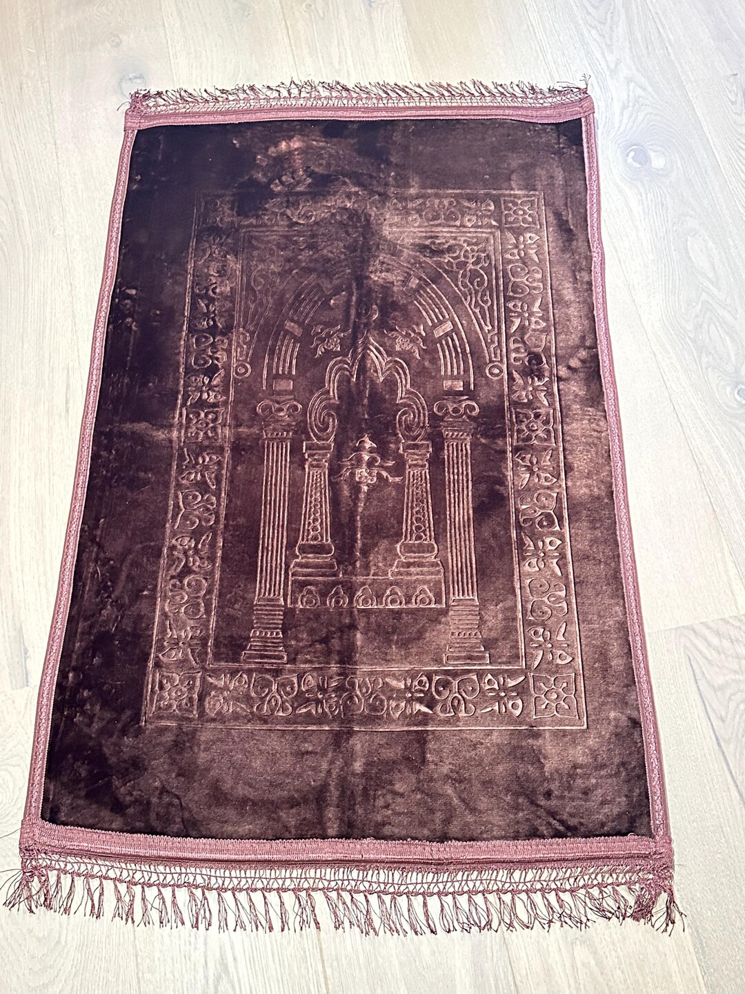 Brown Velvet Prayer Mat, Orthopaedic Prayer Mat, Eid Gift, Islamic Gift ...