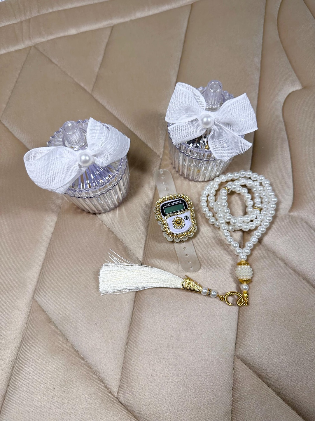 Luxury Pearl Islamic Tasbih Gift Set: Digital Counter, Tassel & Box - Etsy