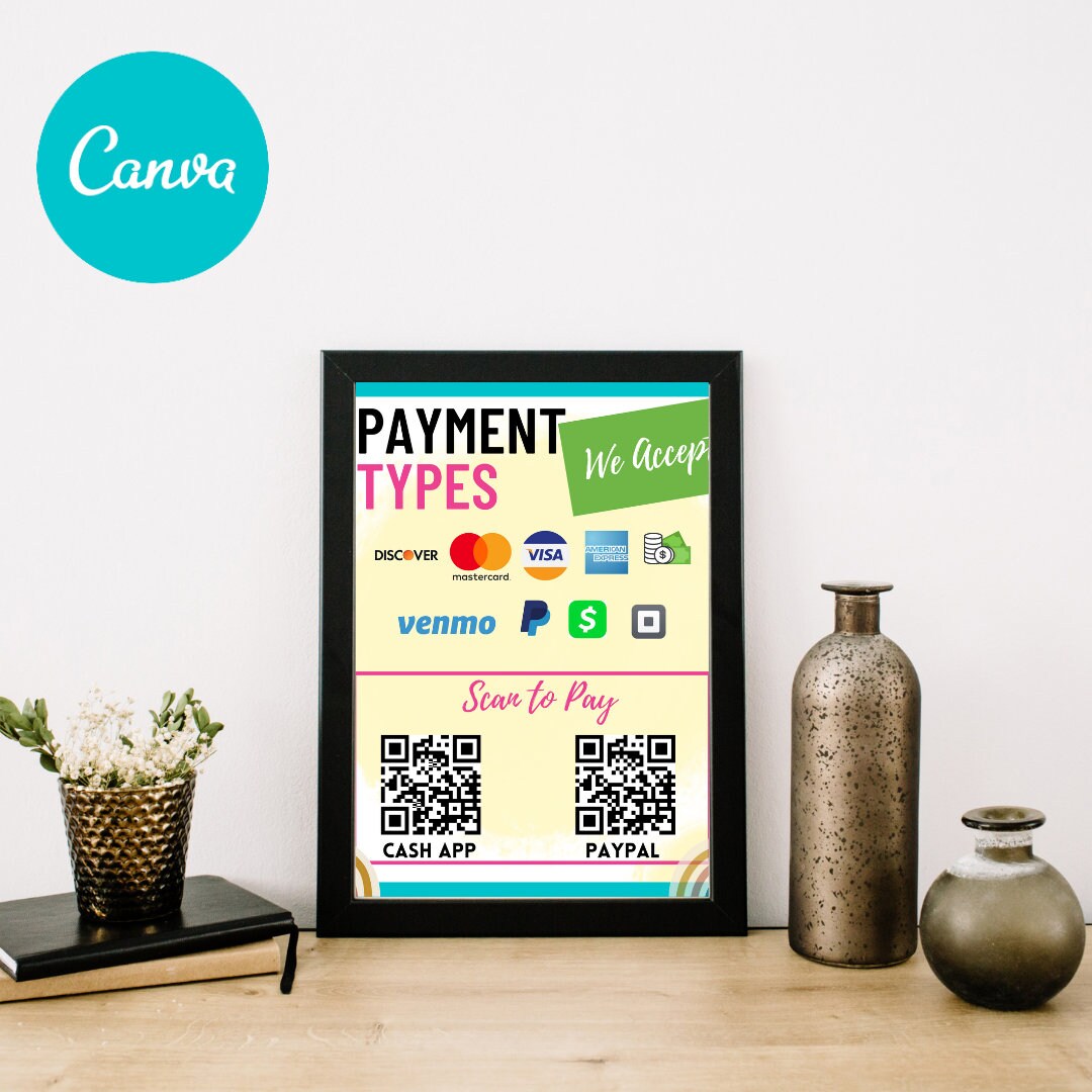 Printable Scan to Pay Sign Template Scan to Pay QR Code - Etsy
