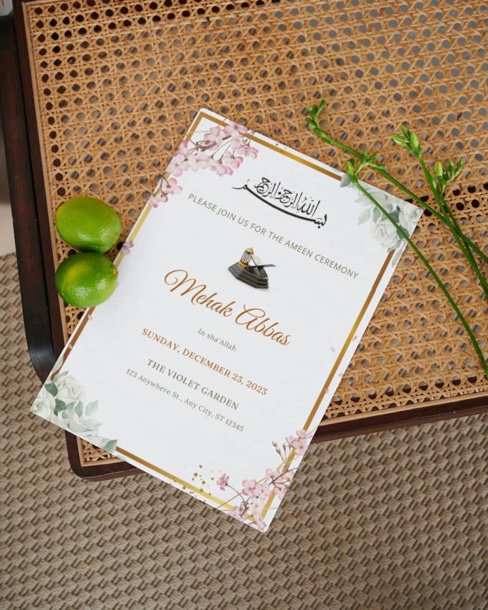 Ameen Ceremony Invitation Ameen Invite Ameen Mubarak Invitation ...