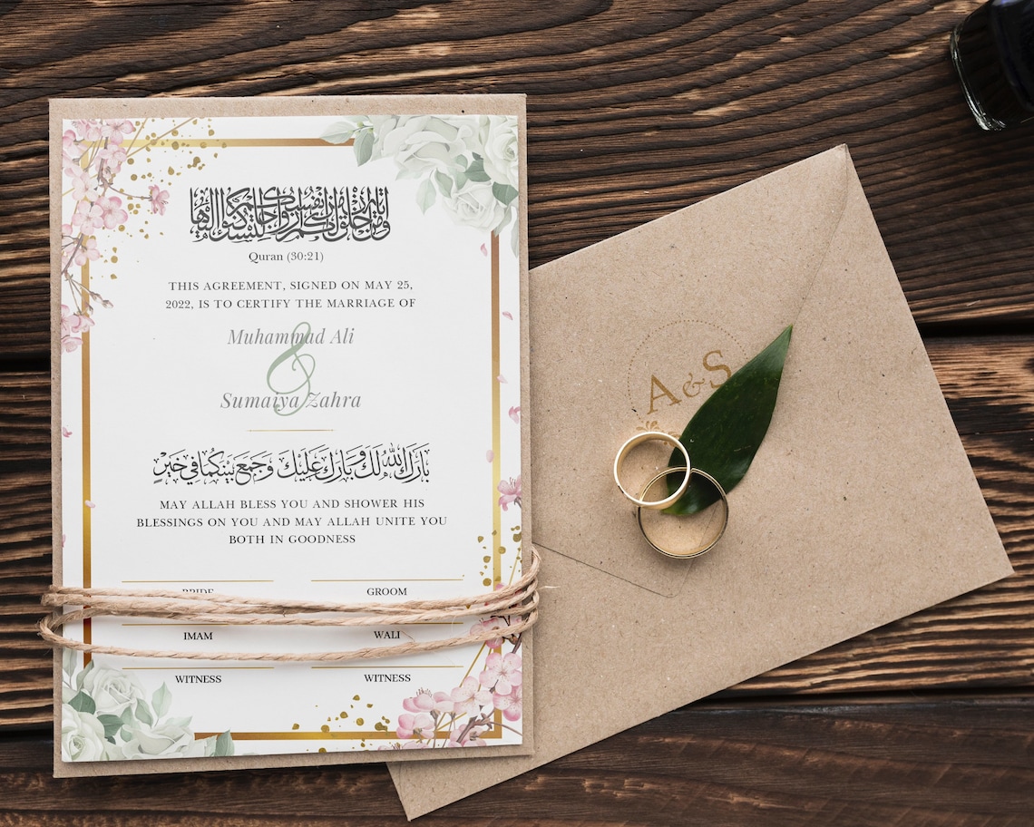 Nikah Invitation Nikkah Invitation Template Set Muslim Wedding ...