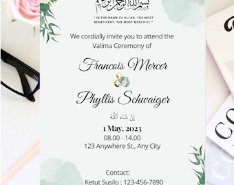 Valima Invitation Printable Walima Invitation Digital Valima - Etsy