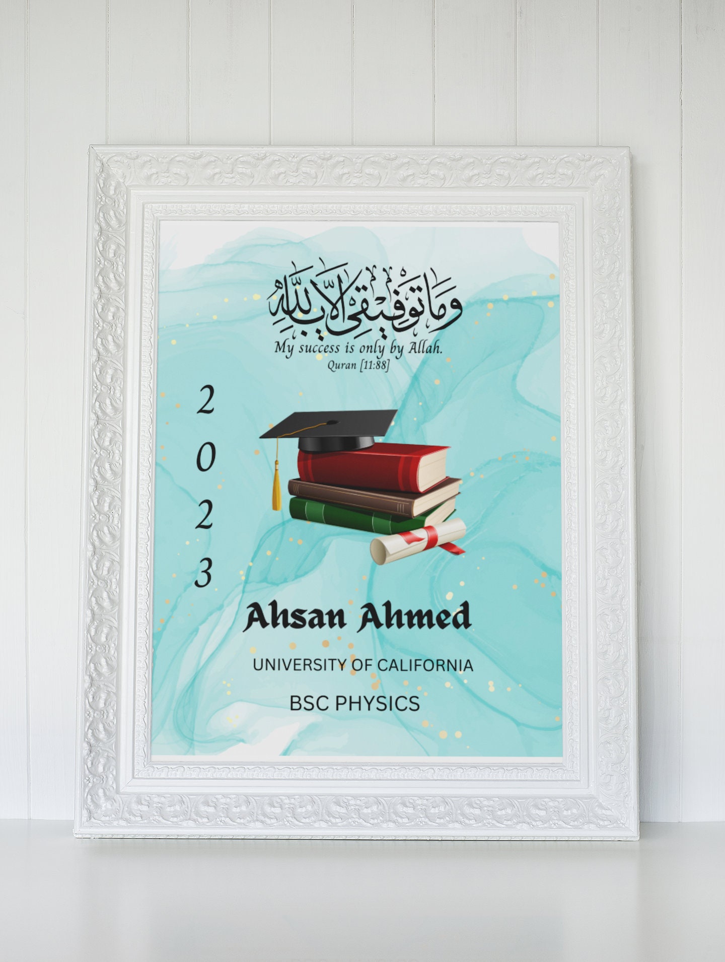 Editable Personalized Islamic Graduation Gift - Customizable Aalimah ...