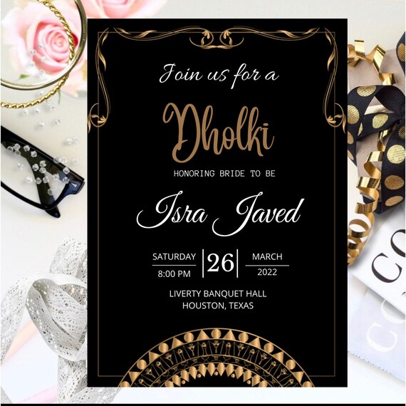 Dholki Invitation Dholki Invitation Card Dholki Invite | Etsy