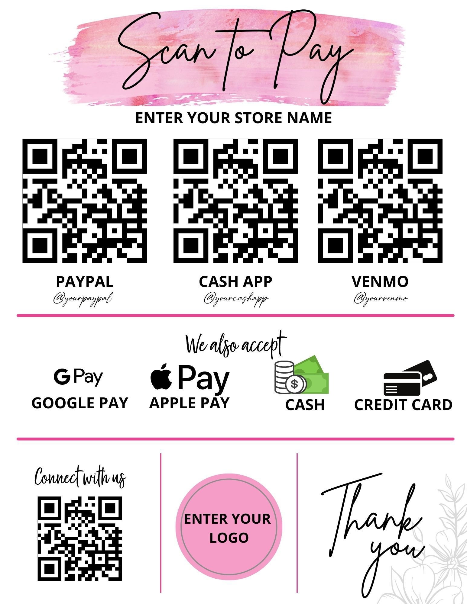 Printable Scan to Pay Sign Template - Effortlessly Accept Payments With ...