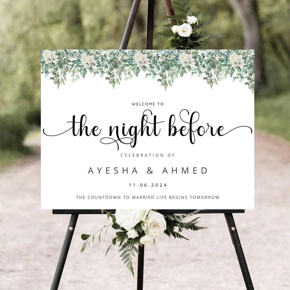Printable "the Night Before" Wedding Sign - Elegant Rehearsal Dinner ...