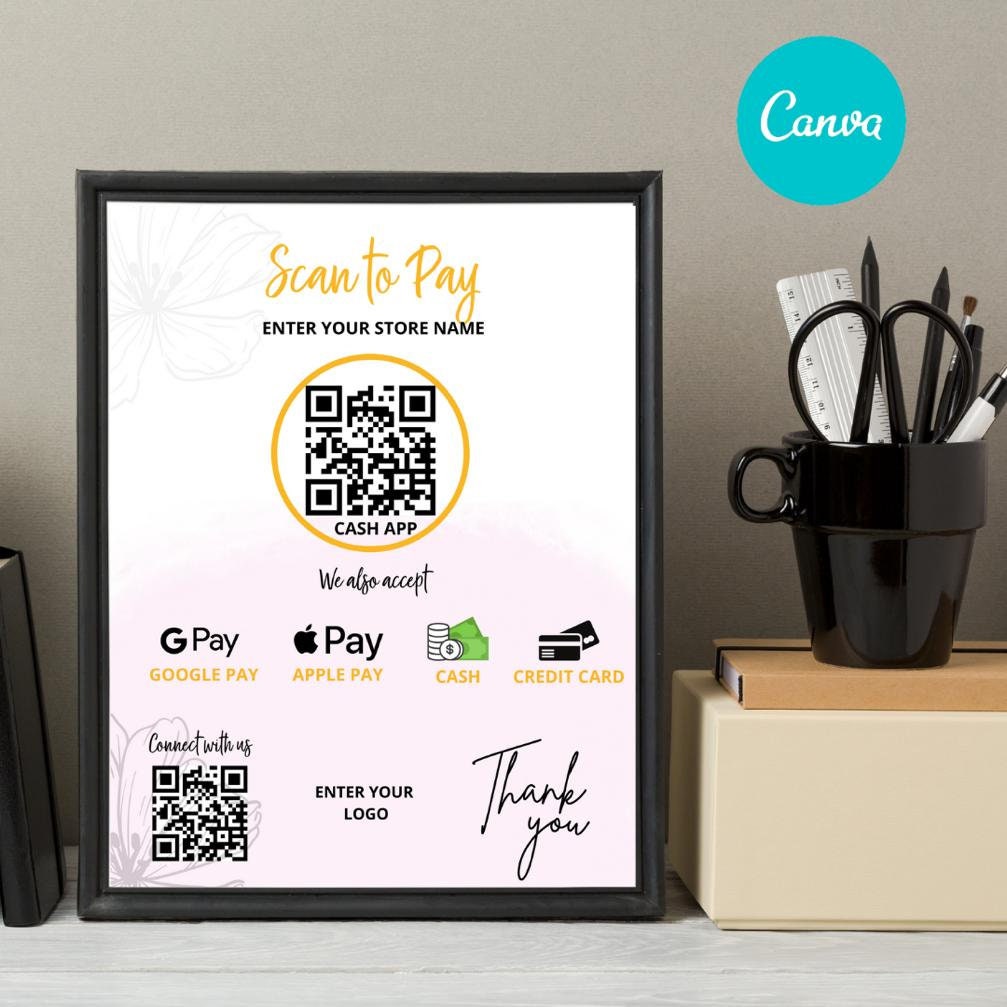 Printable Scan to Pay Sign Template - Create Your Own QR Code for ...