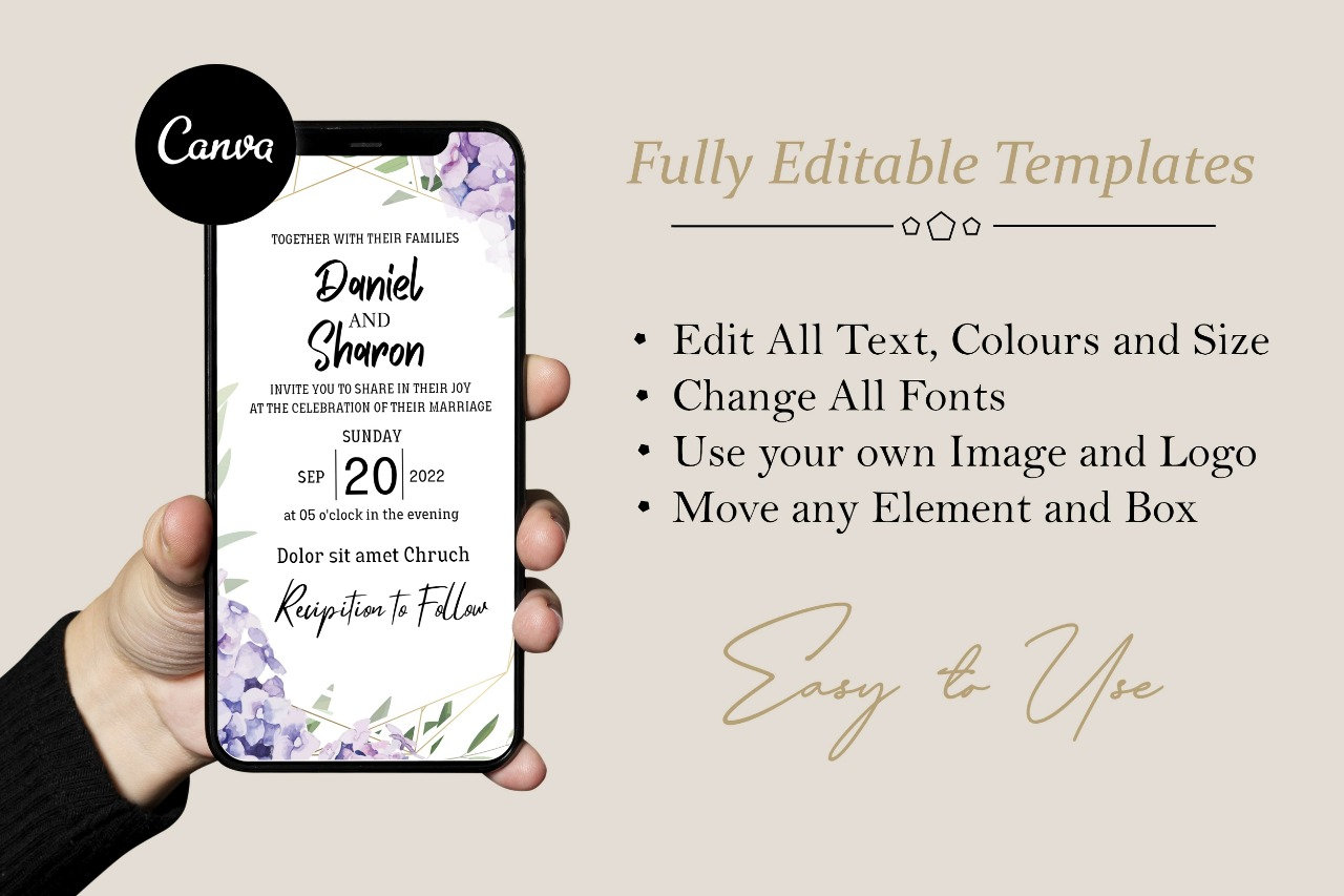 Unique Wedding Invitation Template - Etsy