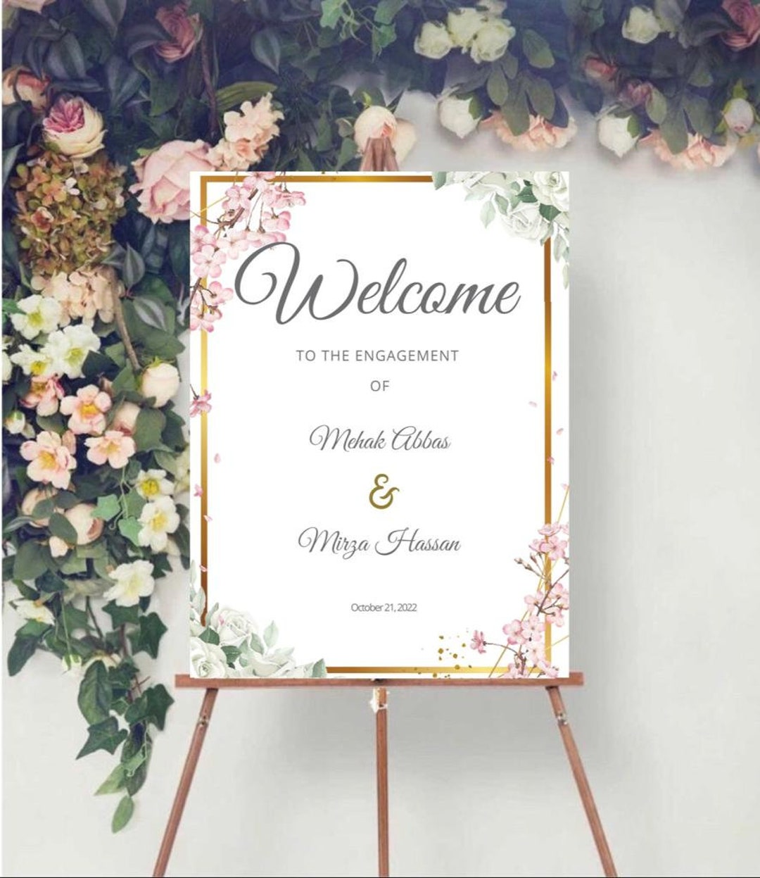 Editable Engagement Welcome Sign - Engagement Party Decoration - Create ...