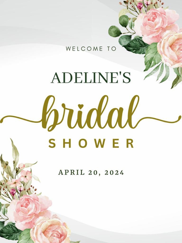 Printable Floral Bridal Shower Sign Charming Welcome Sign for Your ...