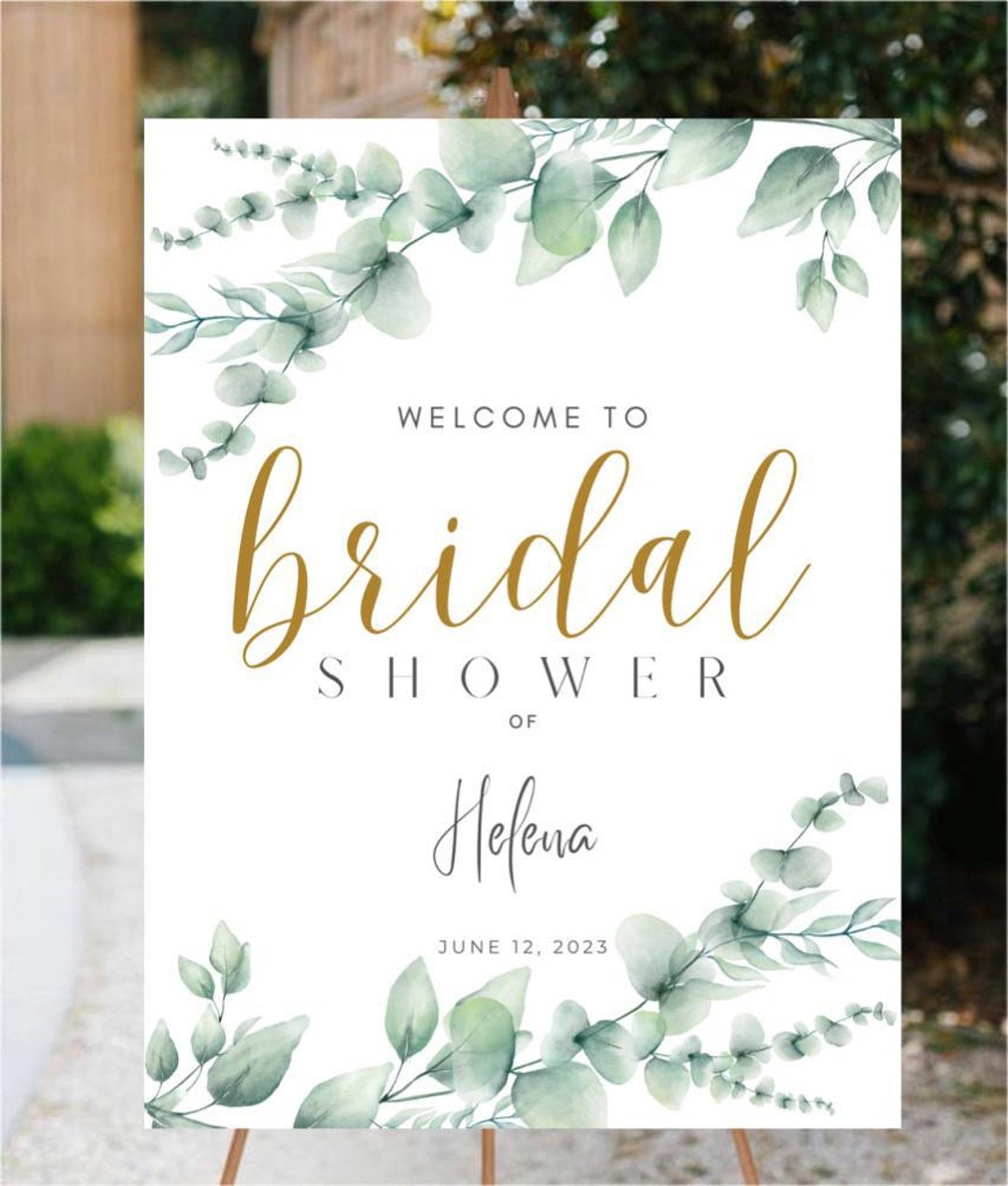Printable Greenery Bridal Shower Sign Charming Welcome Sign for Your ...