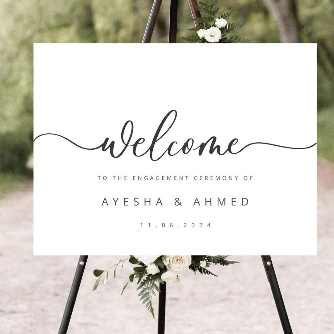 Printable Engagement Welcome Sign - Modern and Minimalist Engagement ...
