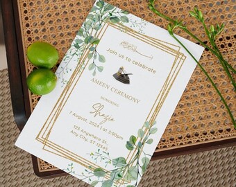 Ameen Ceremony Invitation | Ameen Invite | Ameen Mubarak Invitation ...