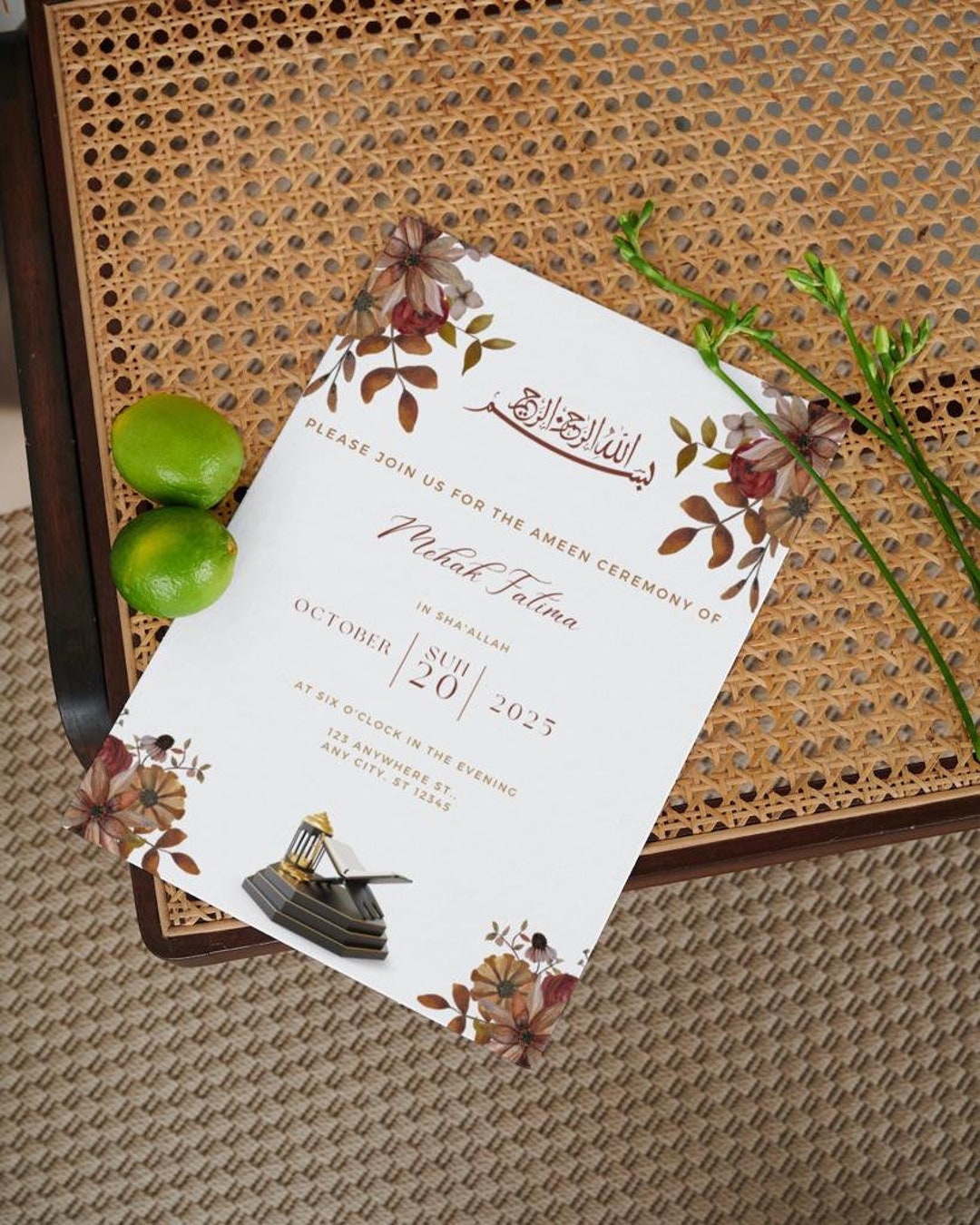 Ameen Ceremony Invitation | Ameen Invite | Ameen Mubarak Invitation ...