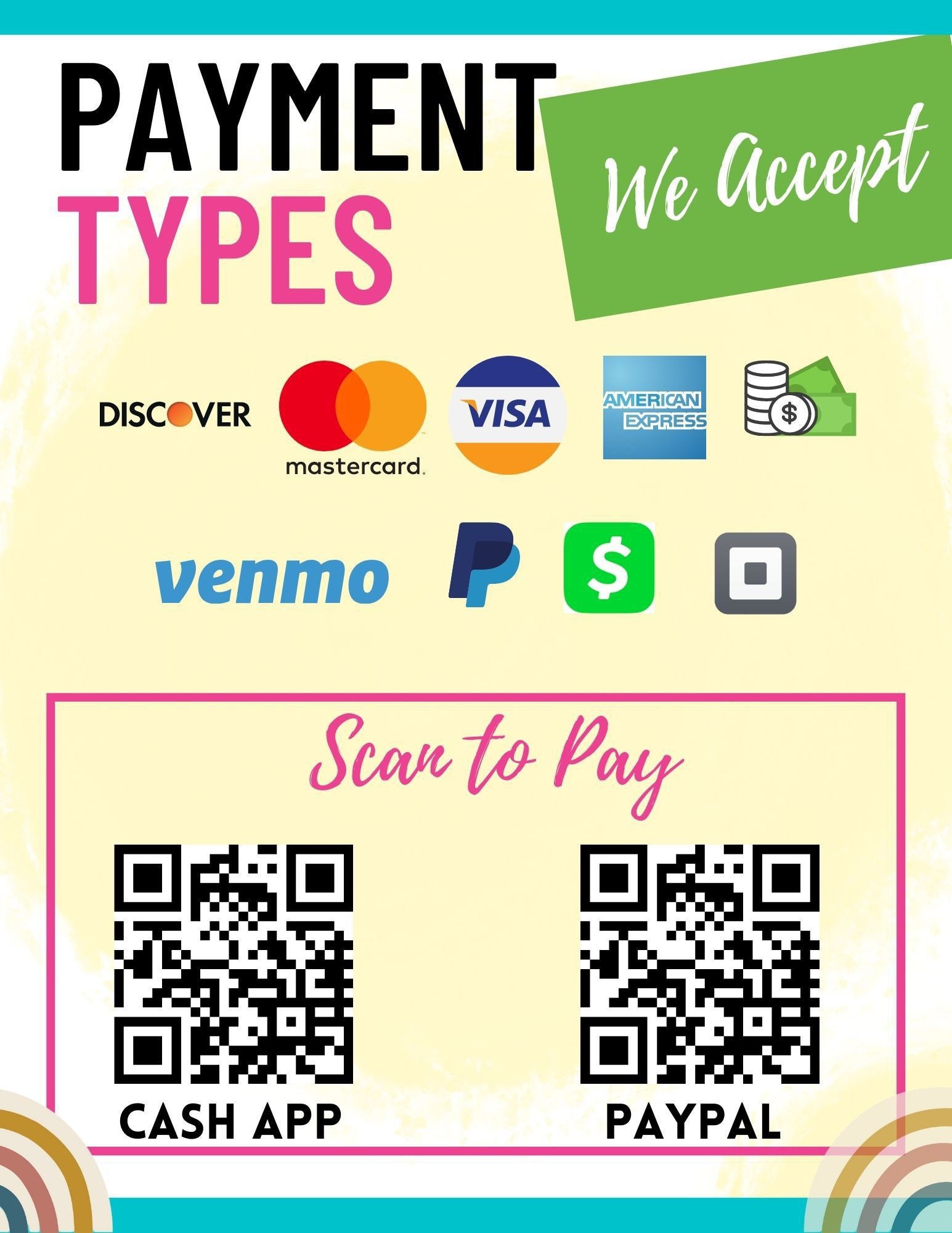 Printable Scan to Pay Sign Template Scan to Pay QR Code - Etsy