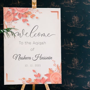 Aqiqah Welcome Sign | Aqiqah Welcome Sign | Aqeeqah Welcome Sign ...