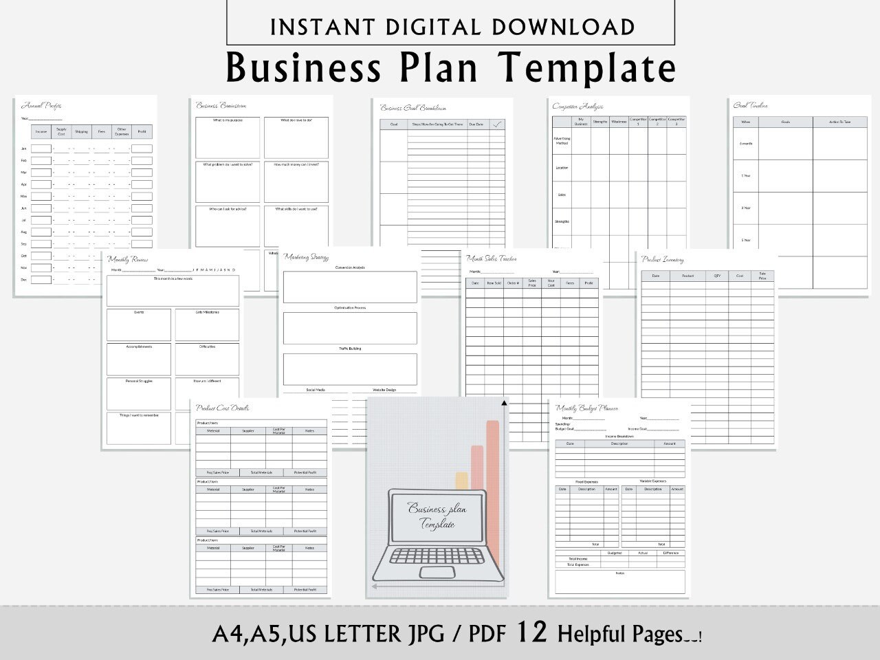 Business Plan Vorlage zum Ausdrucken Small Business Planner - Etsy.de business-plan-vorlage-zum-ausdrucken-small-business-planner-etsy-de