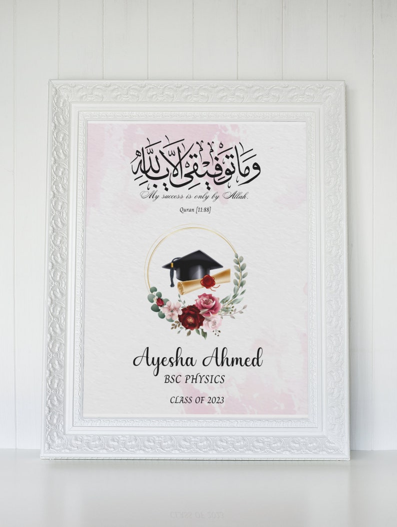 Editable Personalized Islamic Graduation Gift - Customizable Aalimah ...