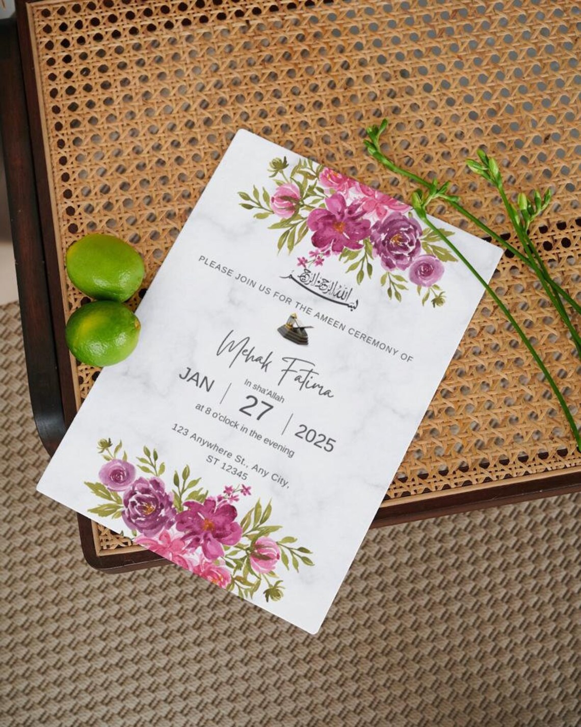 Ameen Ceremony Invitation | Ameen Invite | Ameen Mubarak Invitation ...