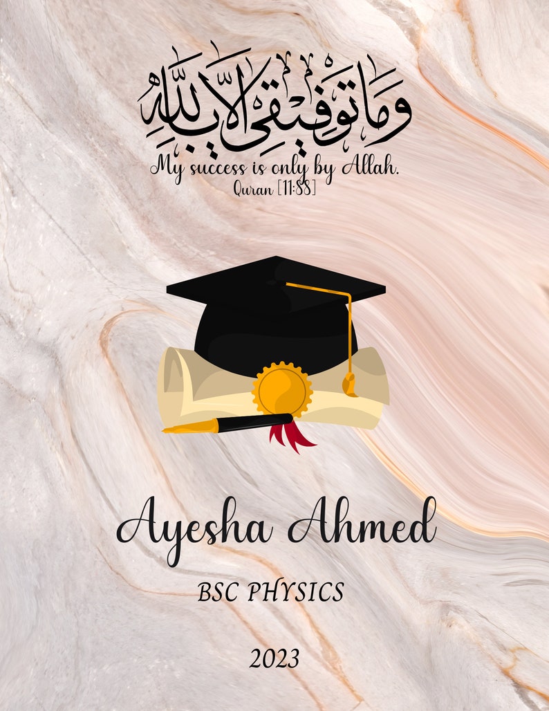 Editable Personalized Islamic Graduation Gift Customizable - Etsy
