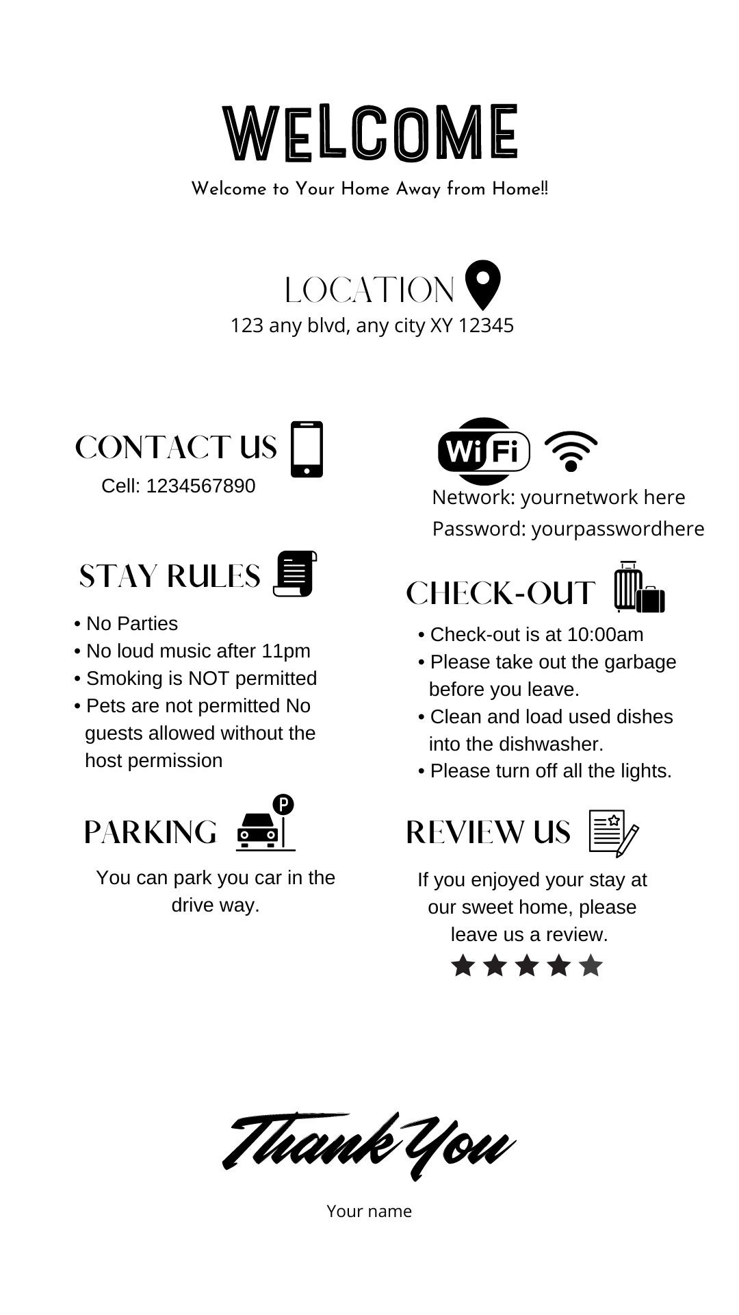 Airbnb Welcome Template - Printable and Mobile-friendly Welcome Sign ...