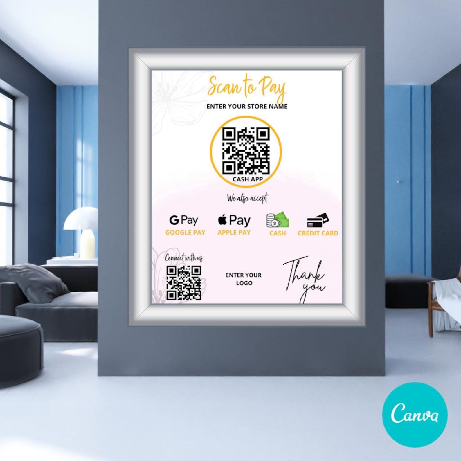Printable Scan to Pay Sign Template - Create Your Own QR Code for ...