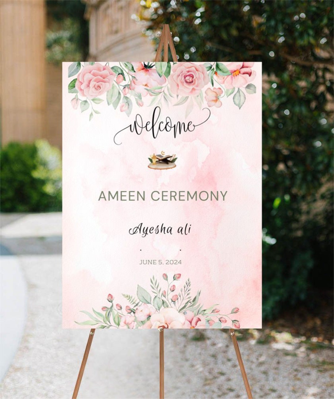 Ameen Ceremony Welcome Sign Ameen Decoration Ameen Mubarak Welcome Sign ...