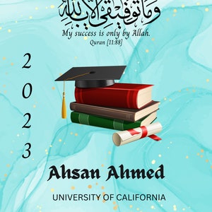 Editable Personalized Islamic Graduation Gift - Customizable Aalimah ...