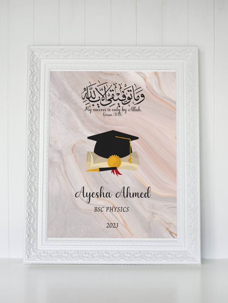 Editable Personalized Islamic Graduation Gift - Customizable Aalimah ...