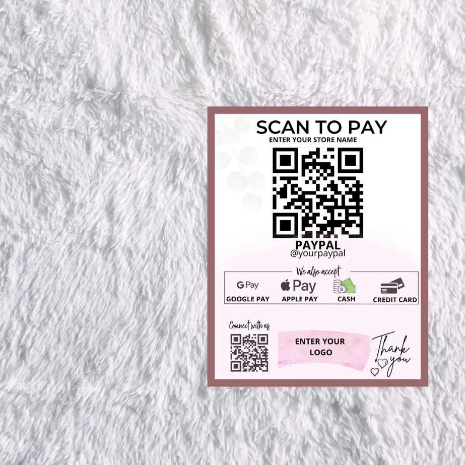 Printable Scan to Pay Sign Template Scan to Pay QR Code - Etsy Australia