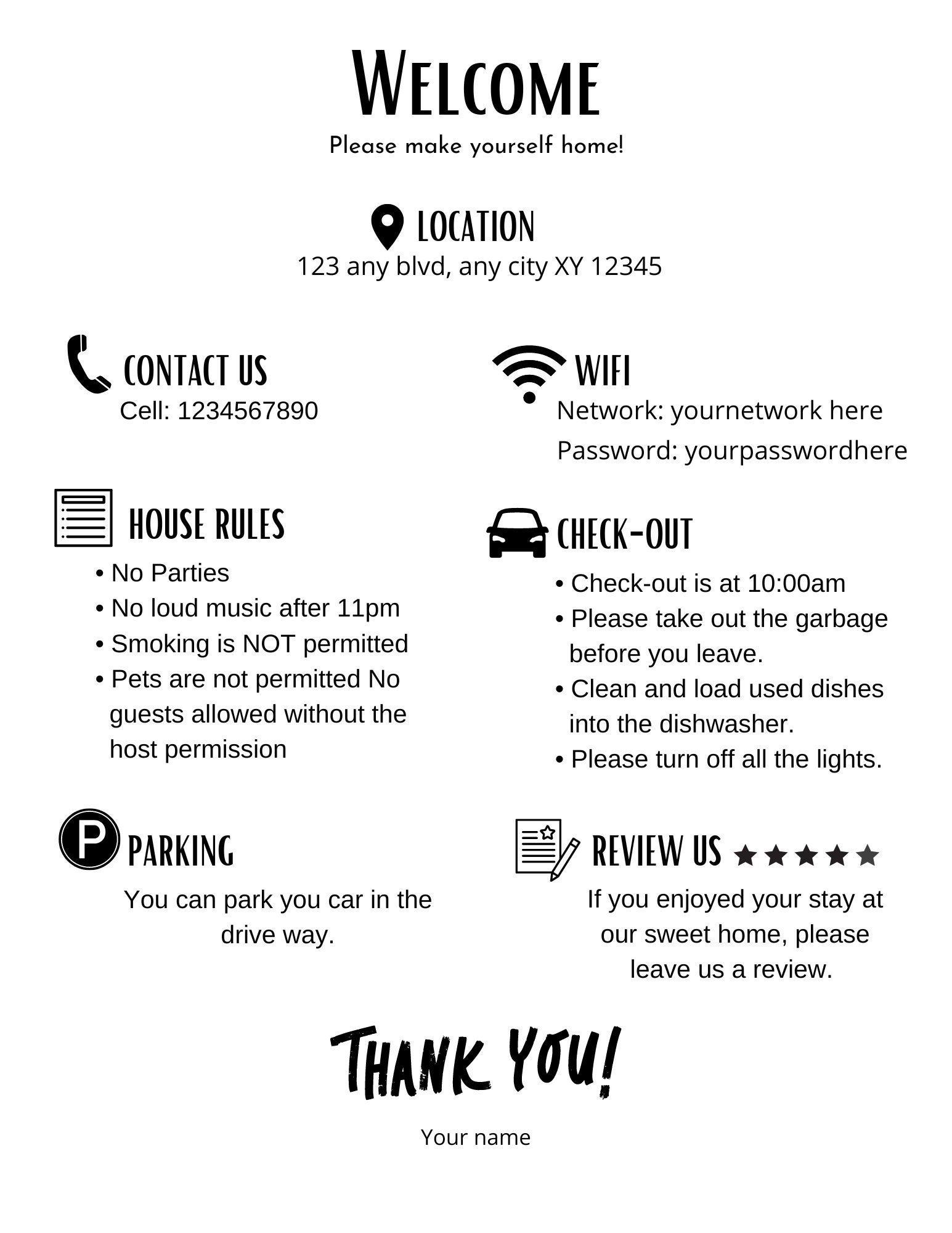 Airbnb Welcome Template - Printable and Mobile-friendly Welcome Sign ...