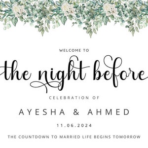 Printable "the Night Before" Wedding Sign - Elegant Rehearsal Dinner ...