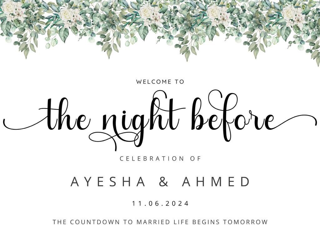 Printable "the Night Before" Wedding Sign - Elegant Rehearsal Dinner ...