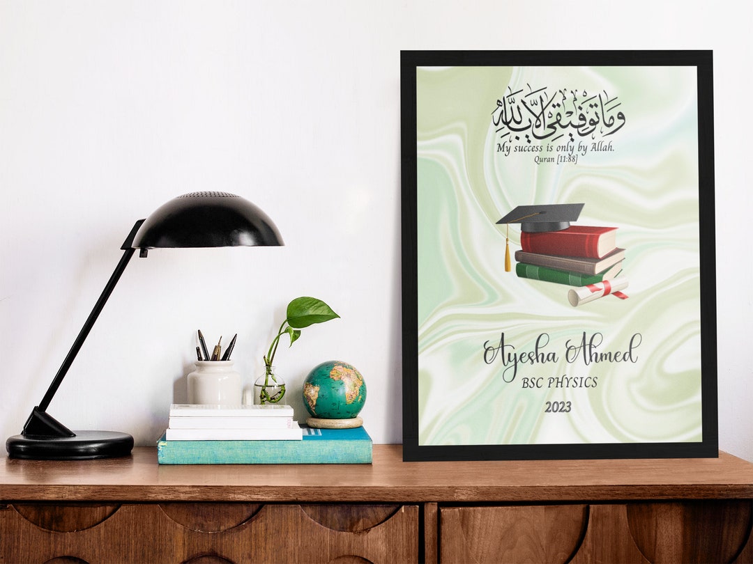 Editable Personalized Islamic Graduation Gift - Customizable Aalimah ...