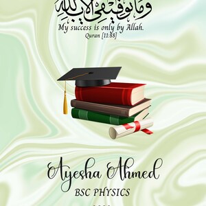 Editable Personalized Islamic Graduation Gift - Customizable Aalimah ...