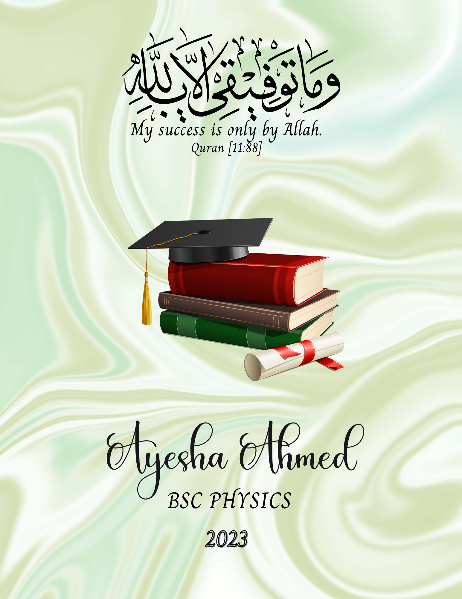 Editable Personalized Islamic Graduation Gift - Customizable Aalimah ...