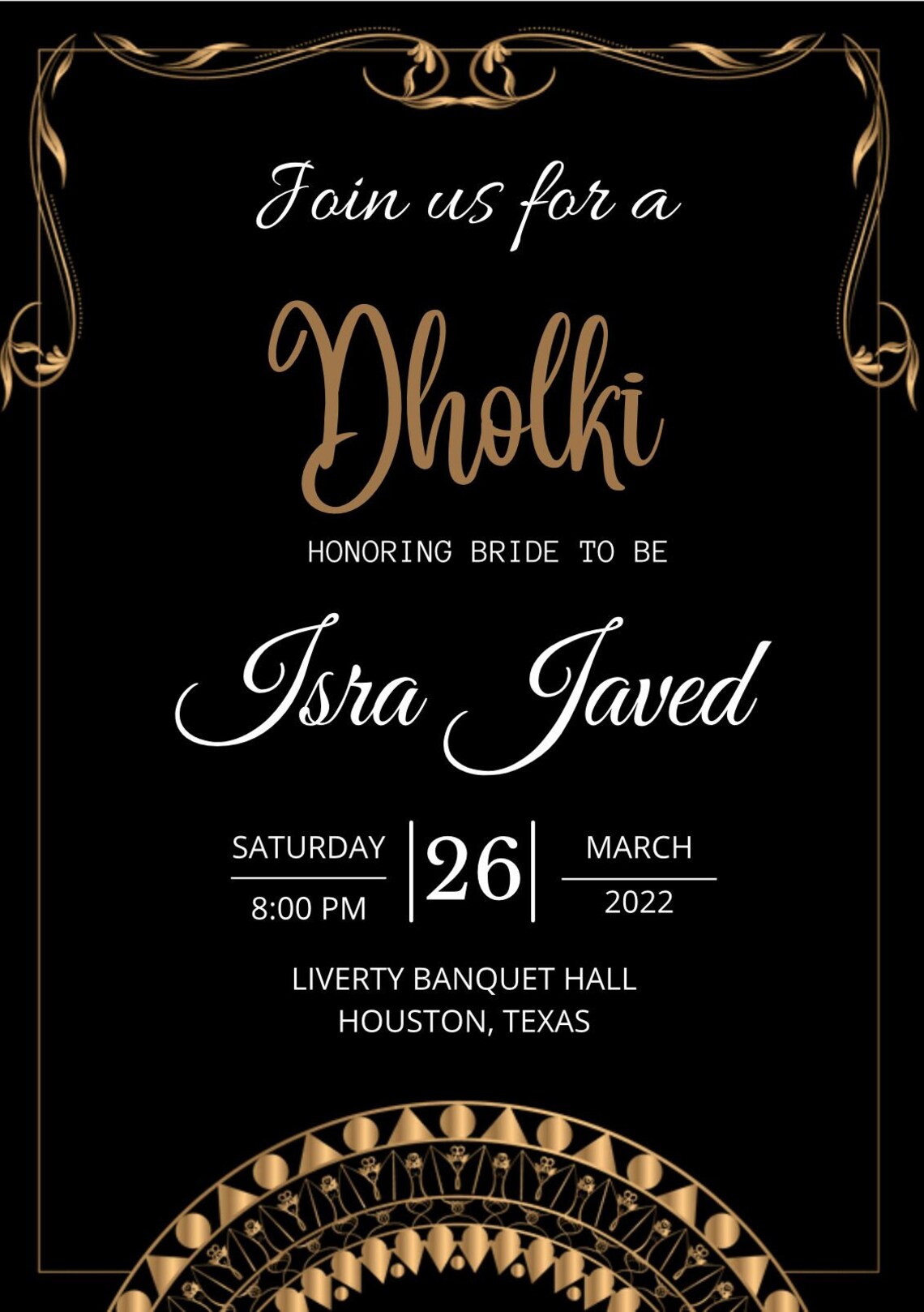Dholki Invitation Dholki Invitation Card Dholki Invitetemplate ...