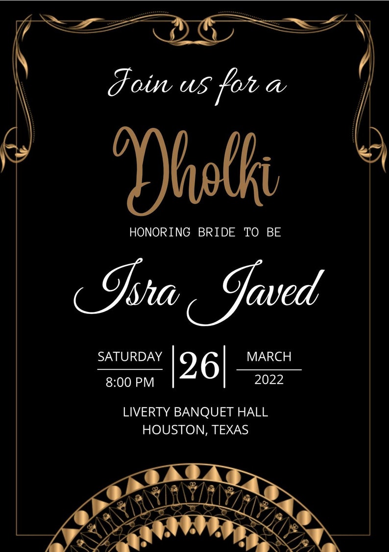 Dholki Invitation Dholki Invitation Card Dholki Invitetemplate ...