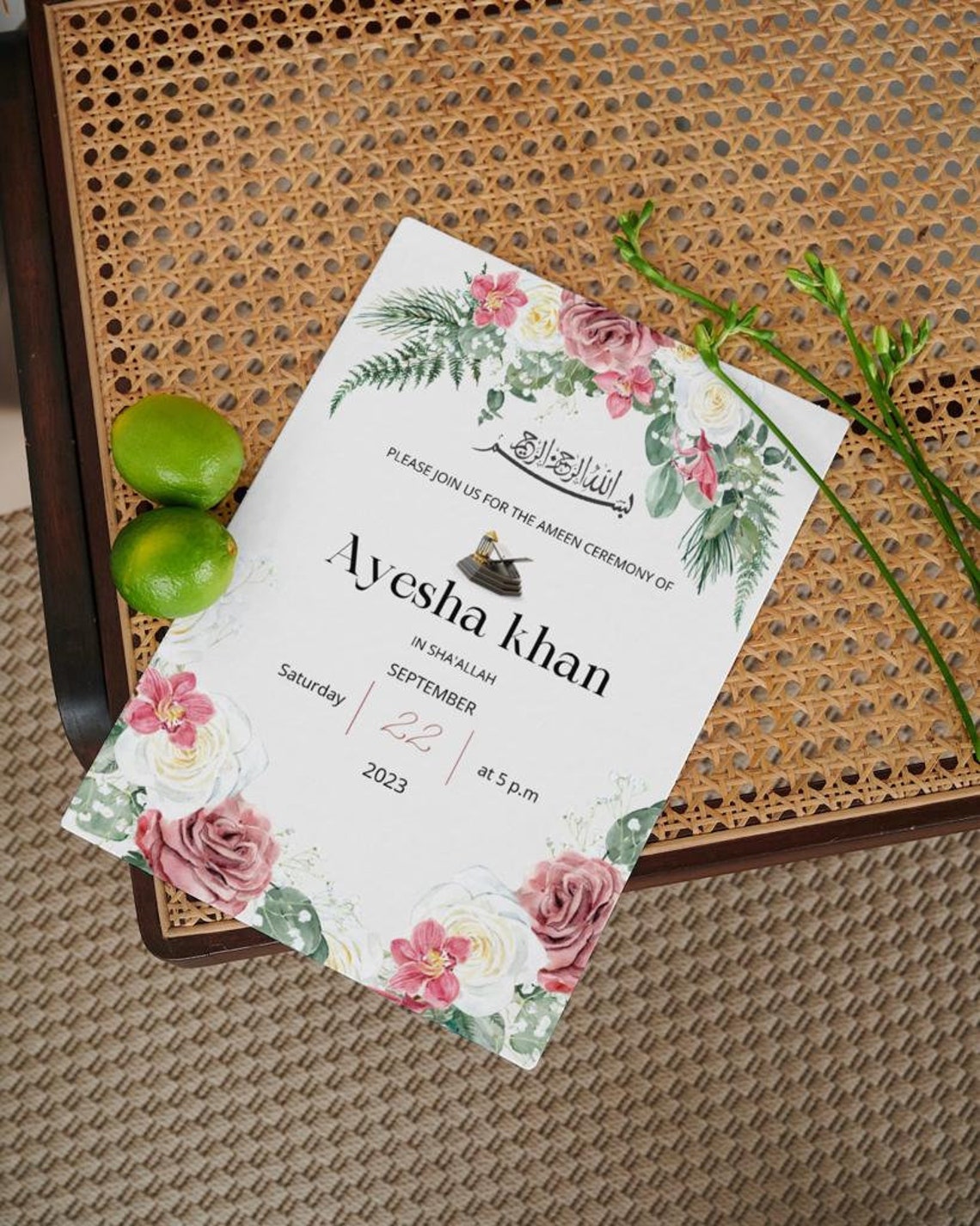 Ameen Ceremony Invitation | Ameen Invite | Ameen Mubarak Invitation ...