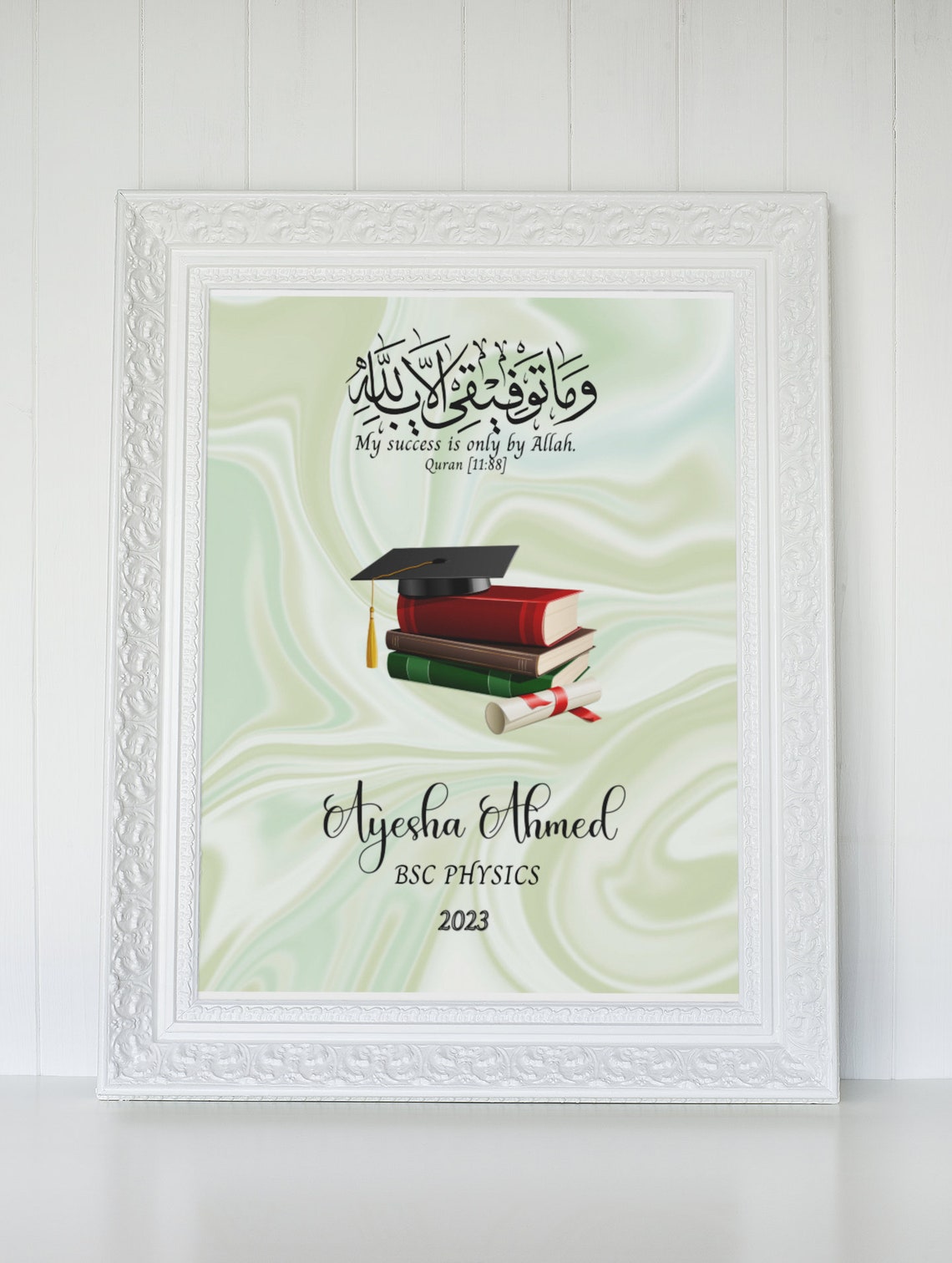 Editable Personalized Islamic Graduation Gift - Customizable Aalimah ...