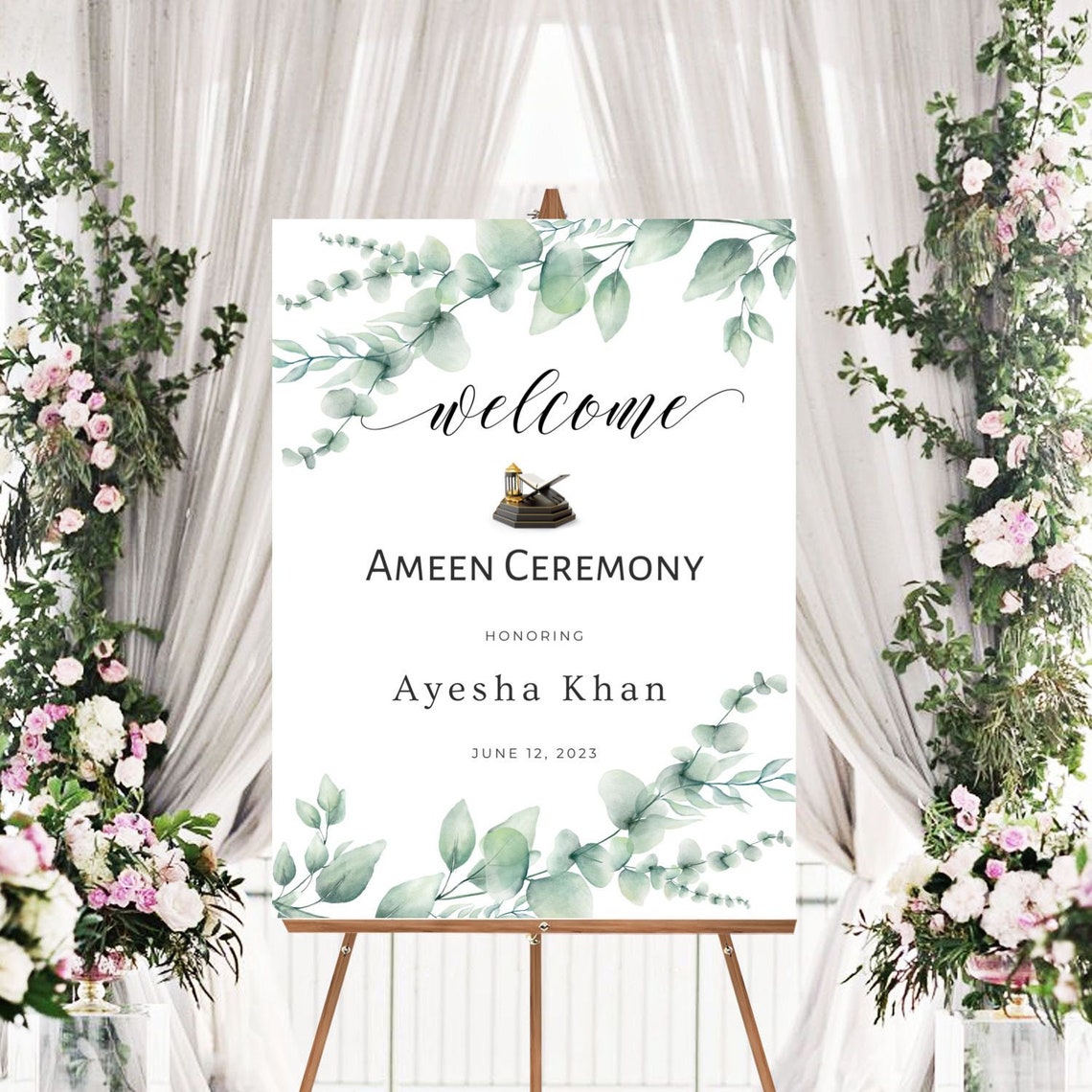Ameen Ceremony Welcome Sign | Ameen Decoration | Ameen Mubarak Welcome ...
