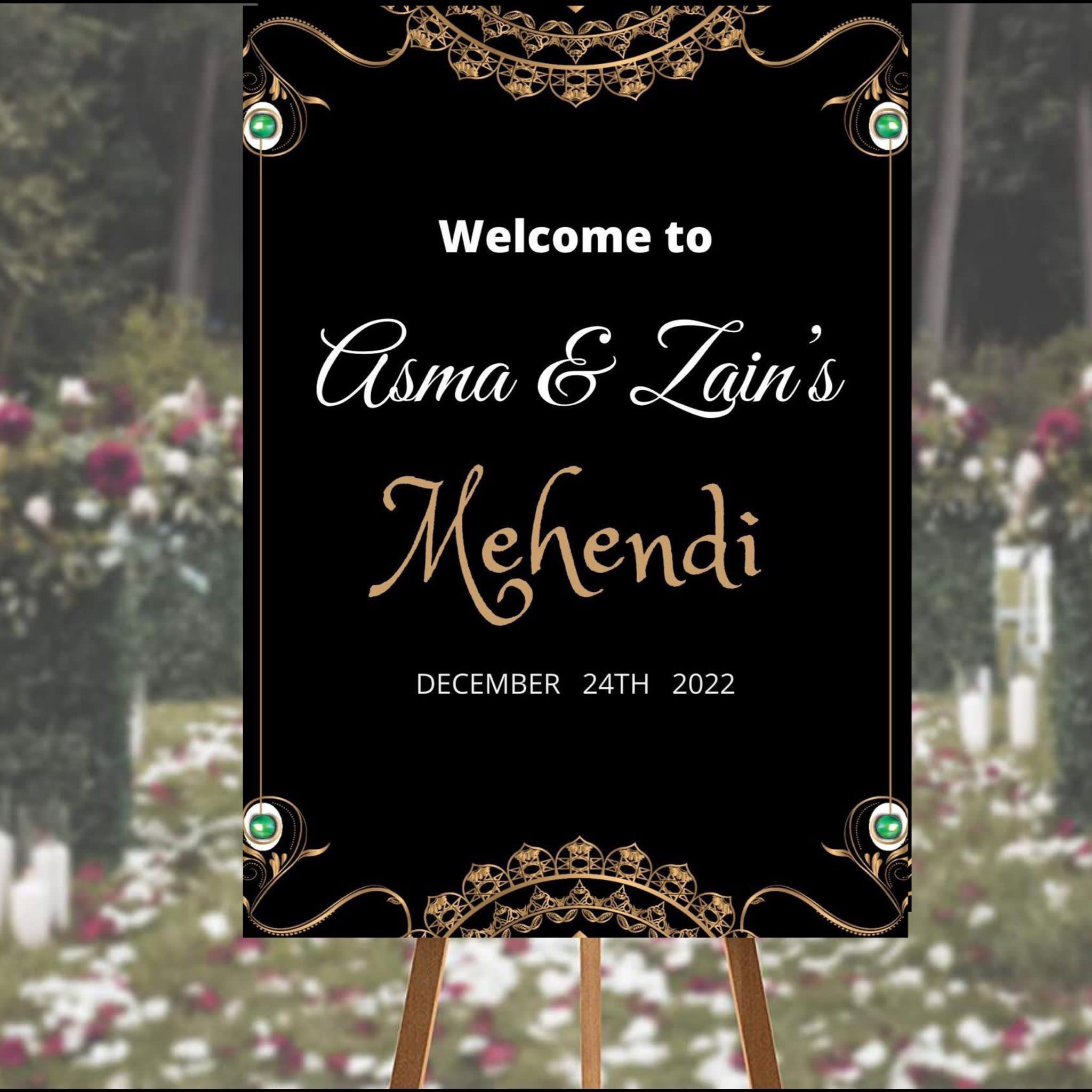 Mehndi Welcome Sign Mehndi Sign Mehndi Decor Sign Mehndi Poster ...
