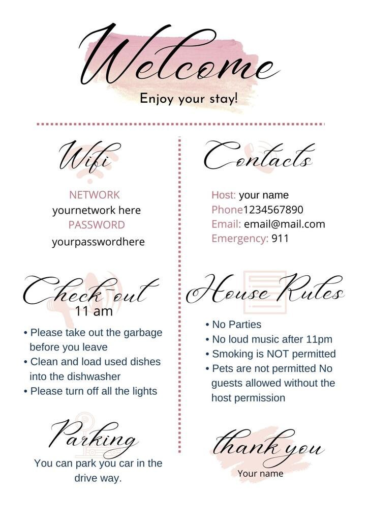 Airbnb Welcome Template - Printable and Mobile-friendly Welcome Sign ...