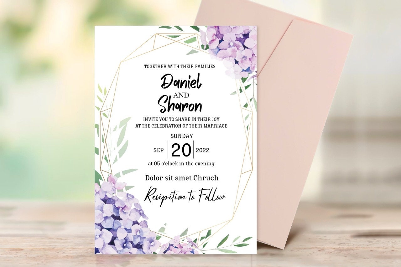 Unique Wedding Invitation Template - Etsy