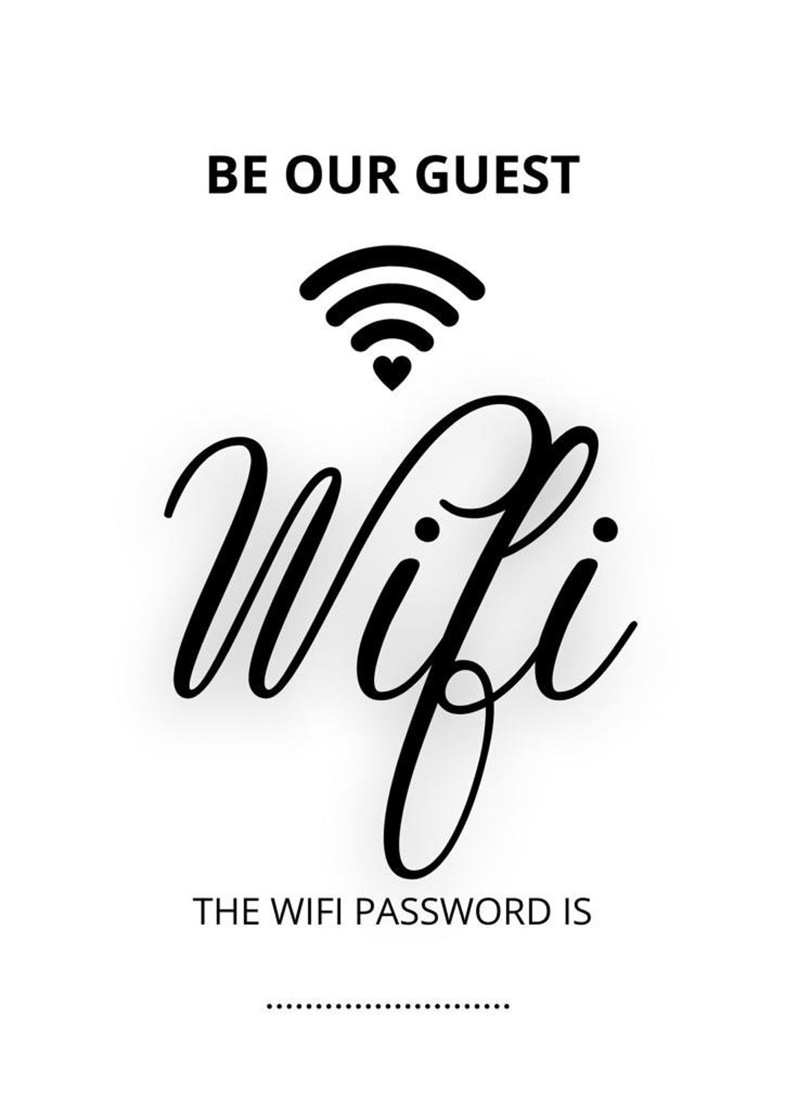 Editable Wifi Password Sign Printable and Instant Download Share Your ...