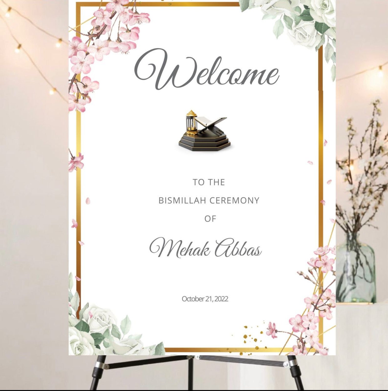 Bismillah Ceremony Welcome Sign | Bismillah Decoration | Bismillah ...