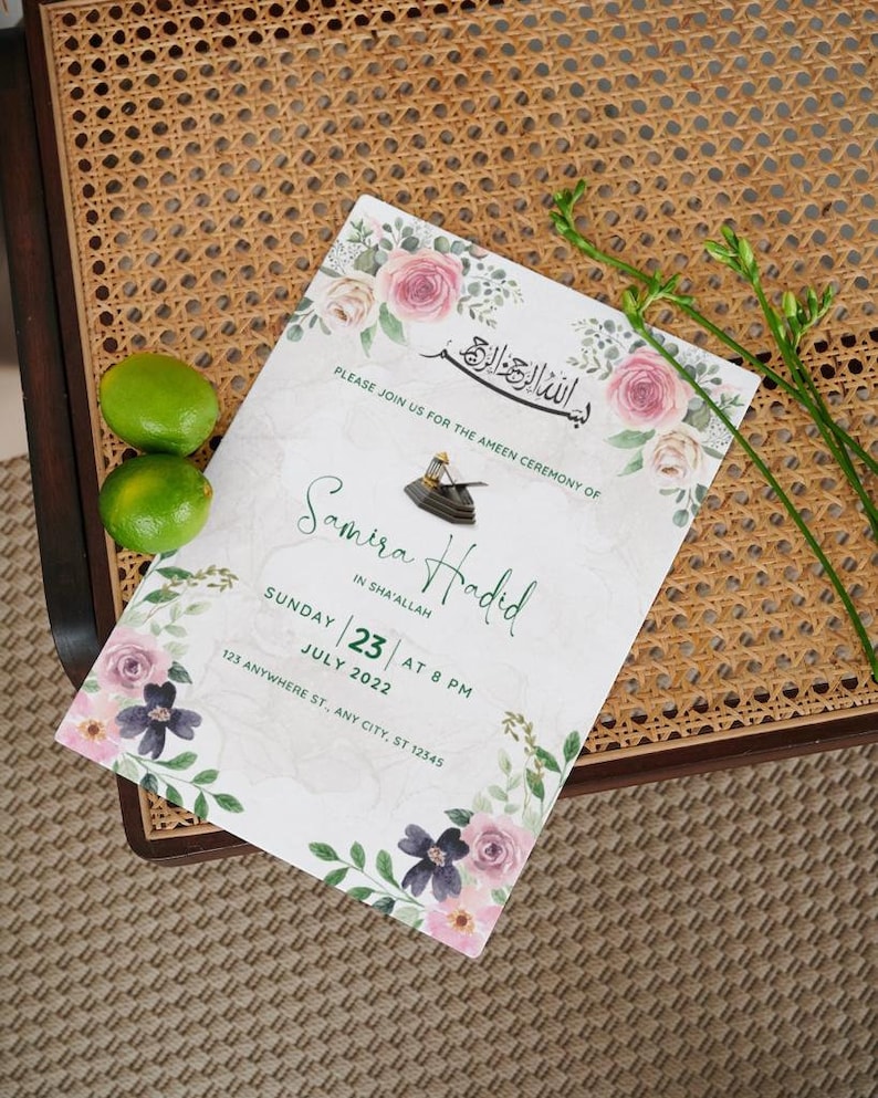 Ameen Ceremony Invitation | Ameen Invite | Ameen Mubarak Invitation ...